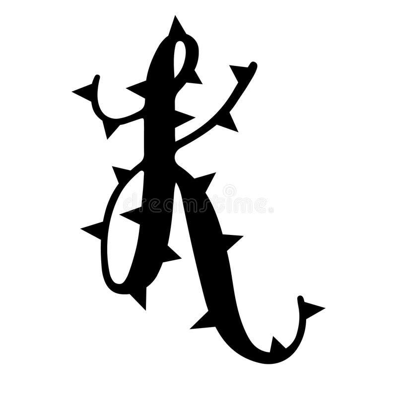 Letter of the Alphabet with Thorns EPS Vector File Stock Vector ...