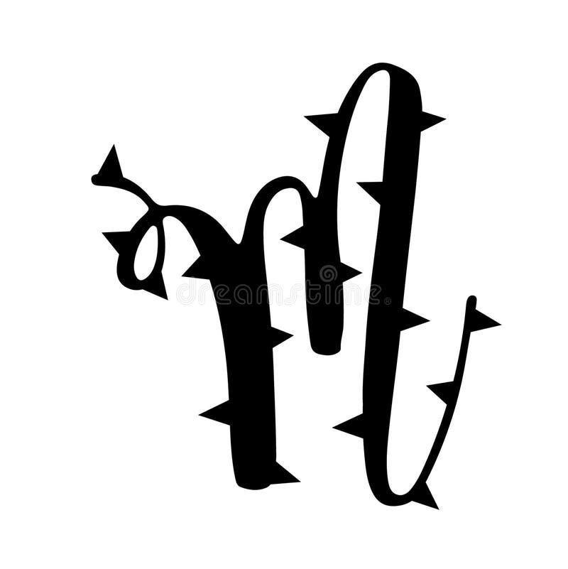 Letter of the Alphabet with Thorns EPS Vector File Stock Vector ...