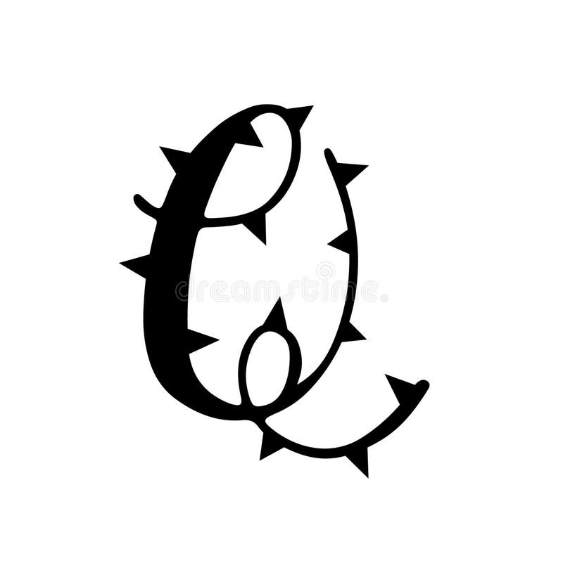 Letter of the Alphabet with Thorns EPS Vector File Stock Vector ...