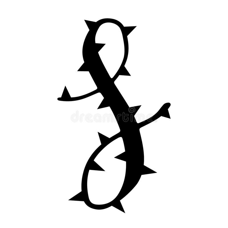 Letter of the Alphabet with Thorns EPS Vector File Stock Vector ...