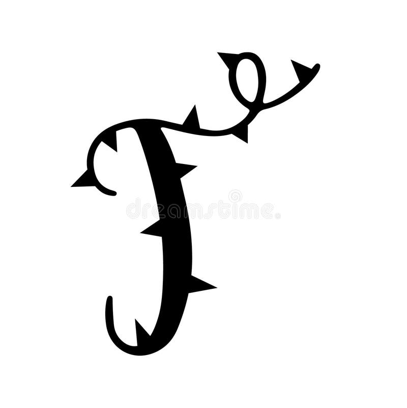 Letter of the Alphabet with Thorns EPS Vector File Stock Vector ...