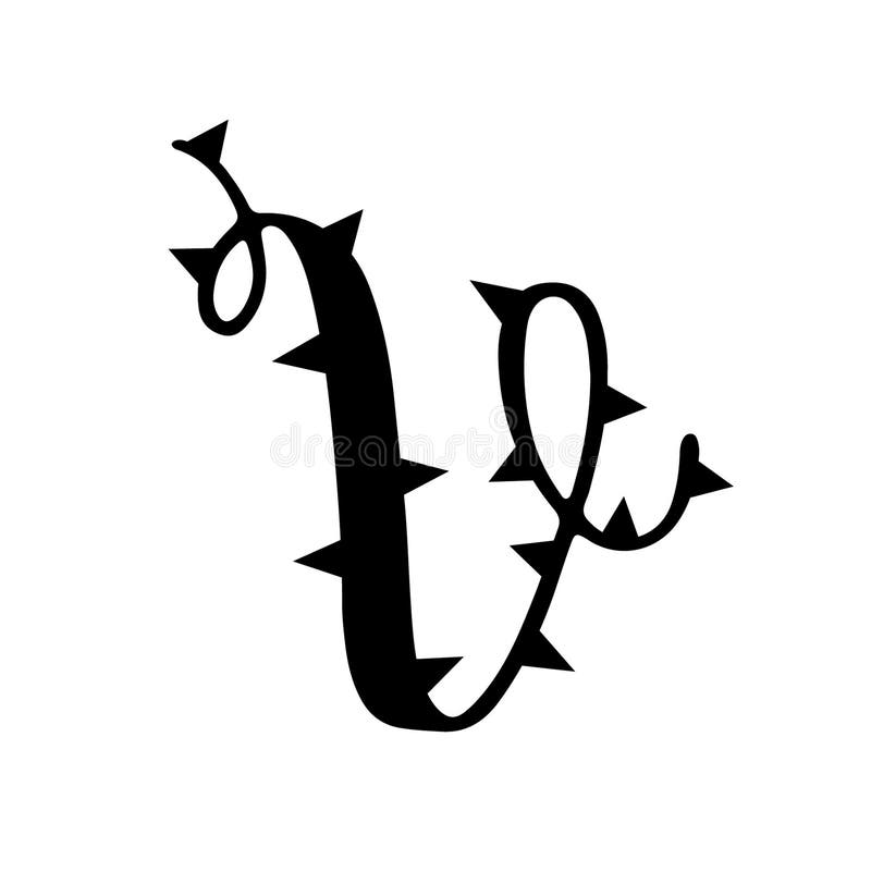 Letter of the Alphabet with Thorns EPS Vector File Stock Vector ...