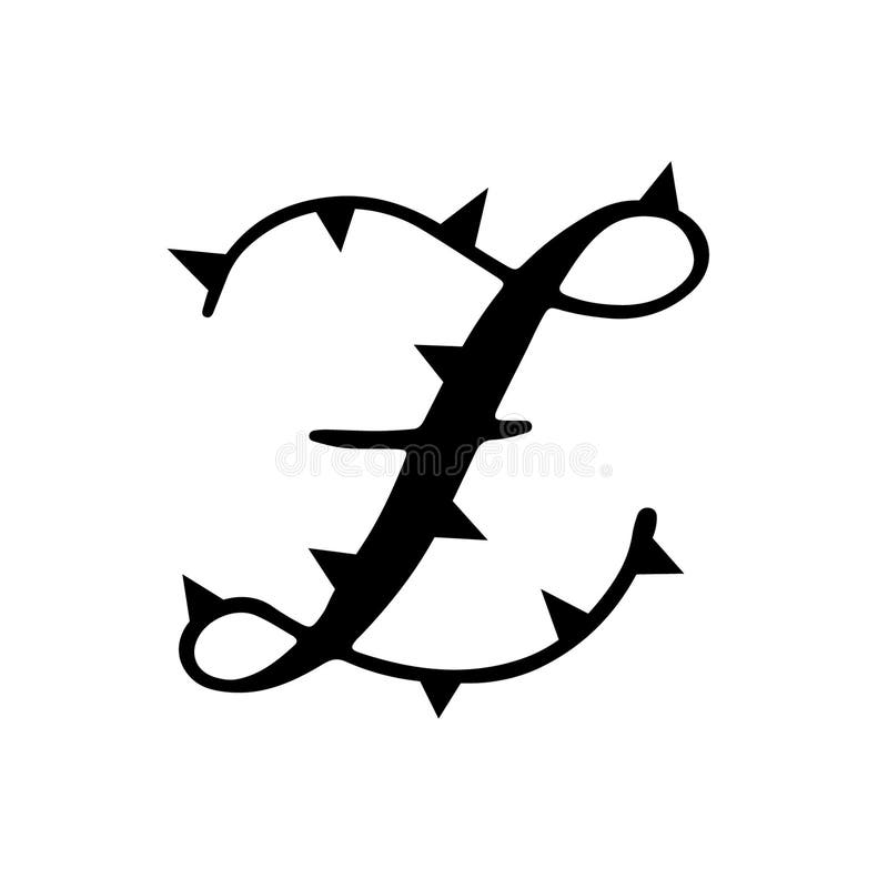 Letter of the Alphabet with Thorns EPS Vector File Stock Vector ...
