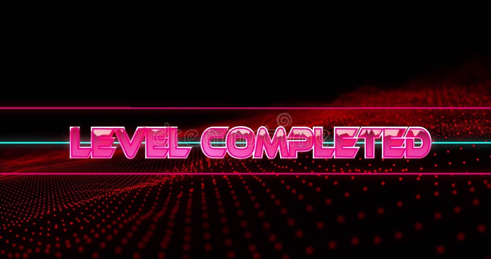 Image of Level Completed Text on Black Background Stock Image - Image ...