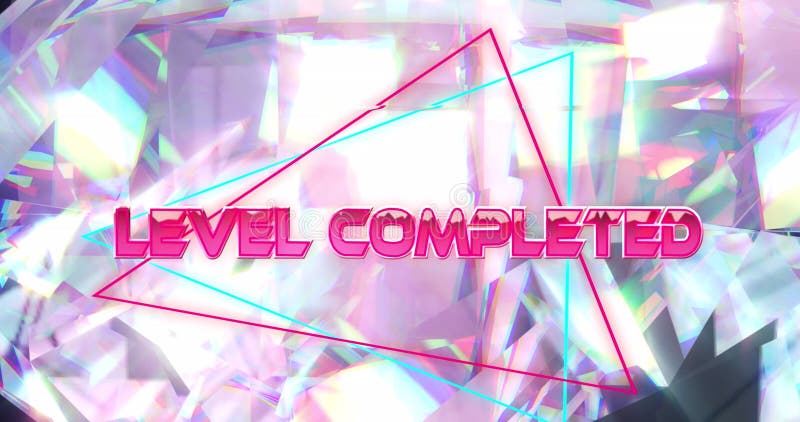 Image of Level Completed Text Over Glowing Crystal Stock Illustration ...