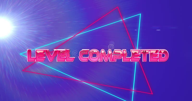 Image of Level Completed Text Over Shapes Stock Photo - Image of ...