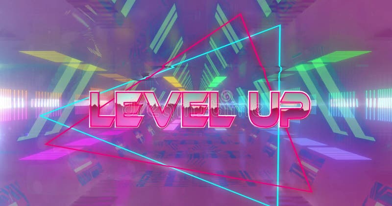 Image of Level Up Text Over Colourful Shapes Stock Illustration ...
