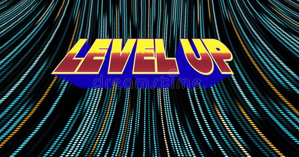 Image of Level Up Text Over Light Trails Pattern Background Stock ...