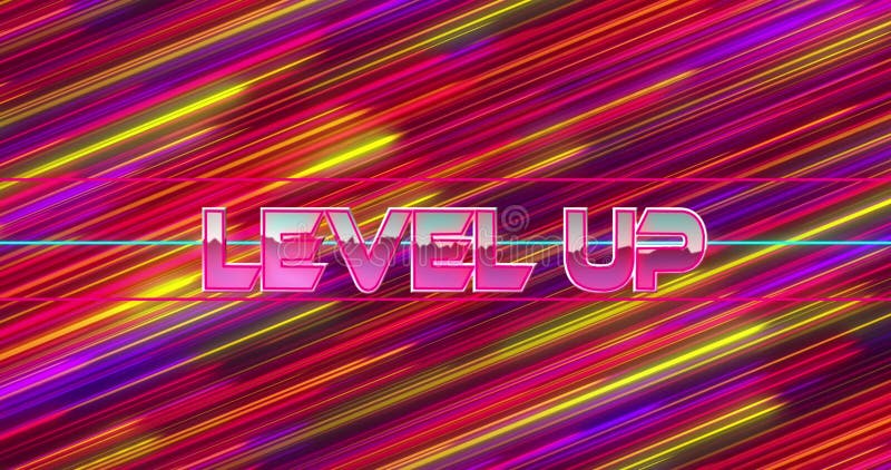 Image of Level Up Text Over Light Trails Stock Illustration ...