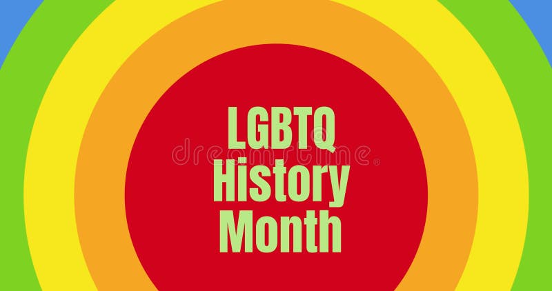 Image of Lgbtq History Month Text on Rainbow Circles Stock Illustration ...