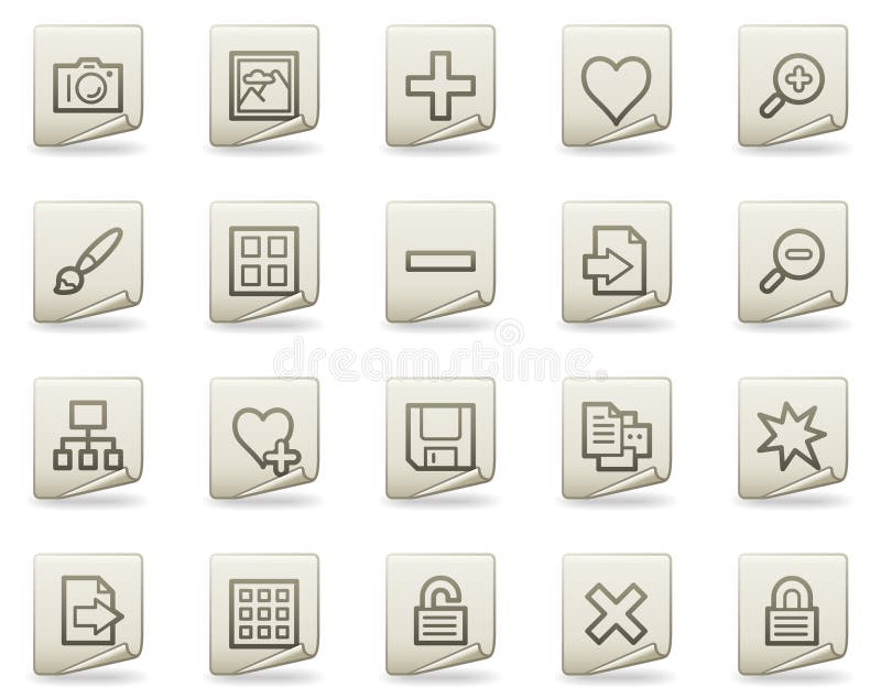 Image Library Web Icons, Document Series Stock Vector - Illustration of ...