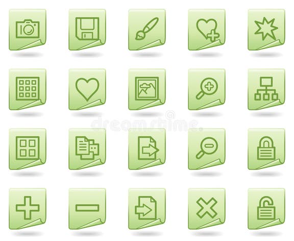 Image Library Web Icons, Green Document Series Stock Vector ...