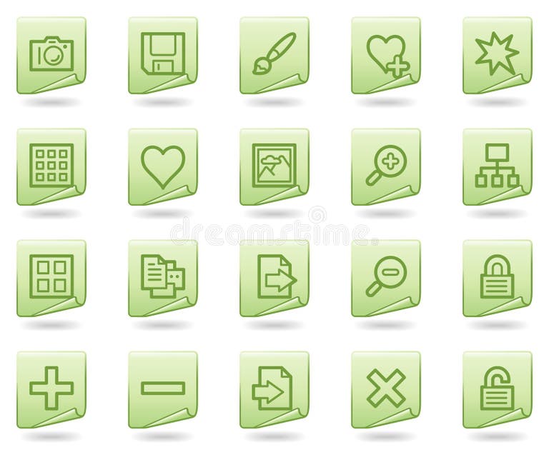 Image Library Web Icons, Green Document Series Stock Vector ...