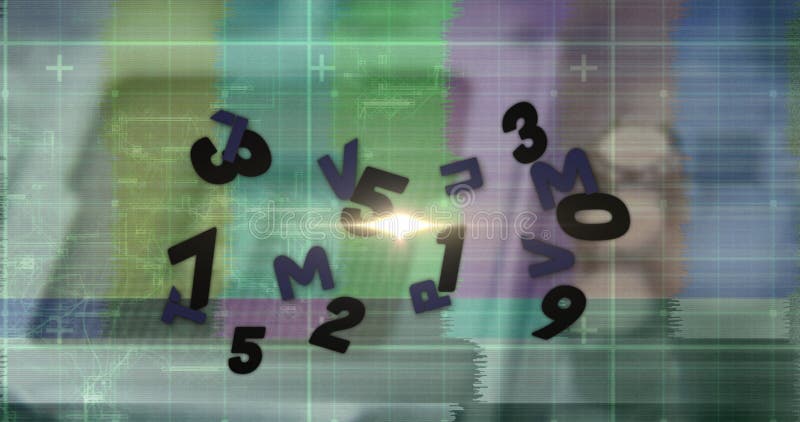 Image of Light Spot Over Changing Numbers and Alphabets Against Test ...