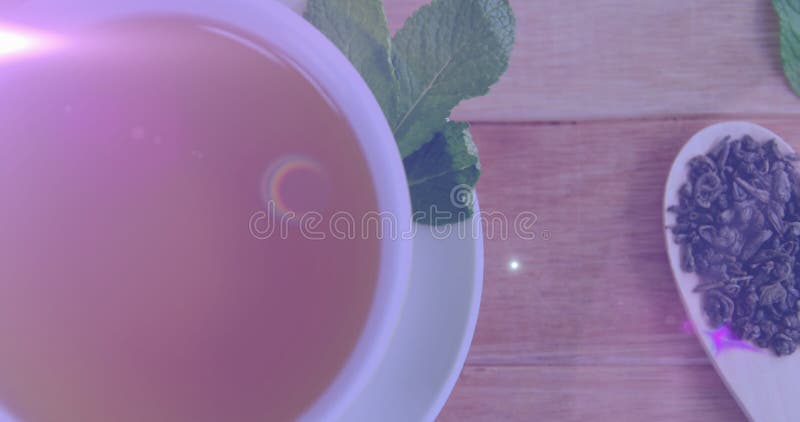 Image of Light Spots Over Cup of Tea on Table Stock Illustration ...