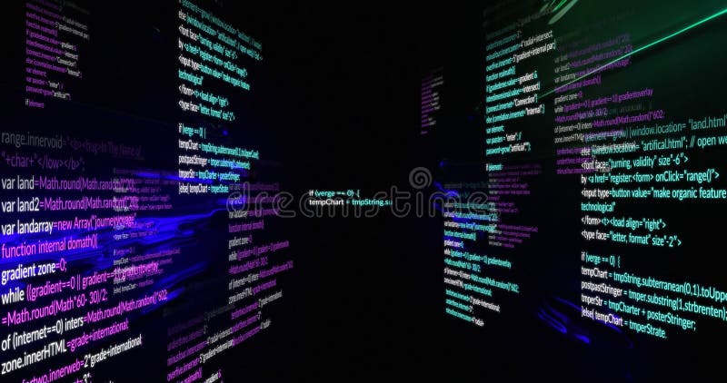 Image of Light Trails and Data Processing Stock Illustration ...