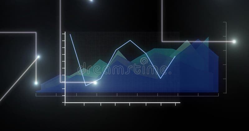 Image of Light Trails Over Data Processing on Black Background Stock ...