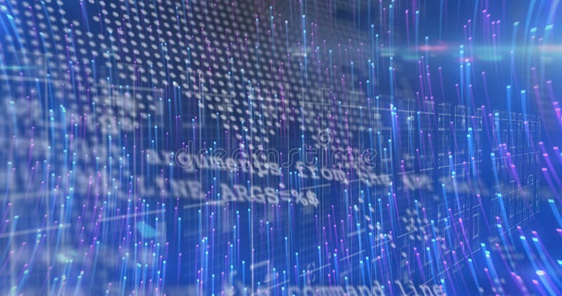 Image of Light Trails Over World Map with Data Processing on Black ...