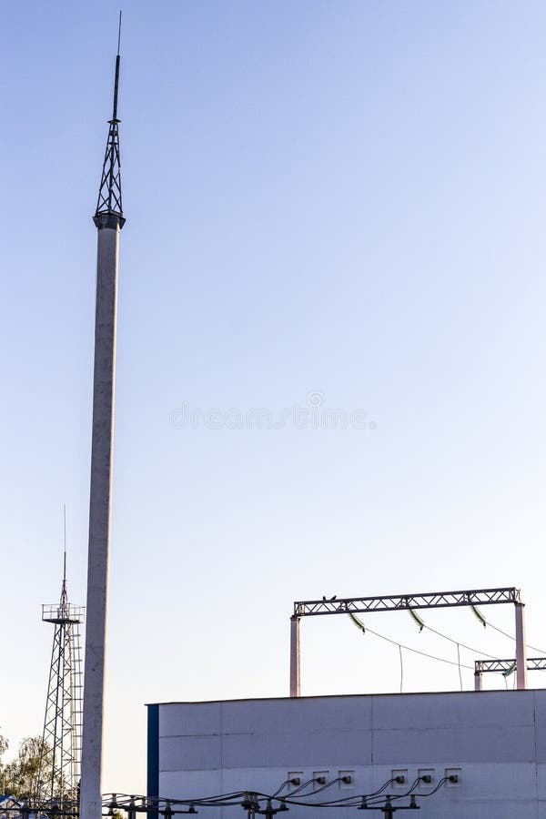 Image of the Lightning Rods at the Power Substation. Clean Energy Stock ...