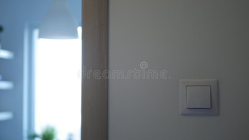Image with Lights Switch on-Off Panels on the Office Wall, Home ...