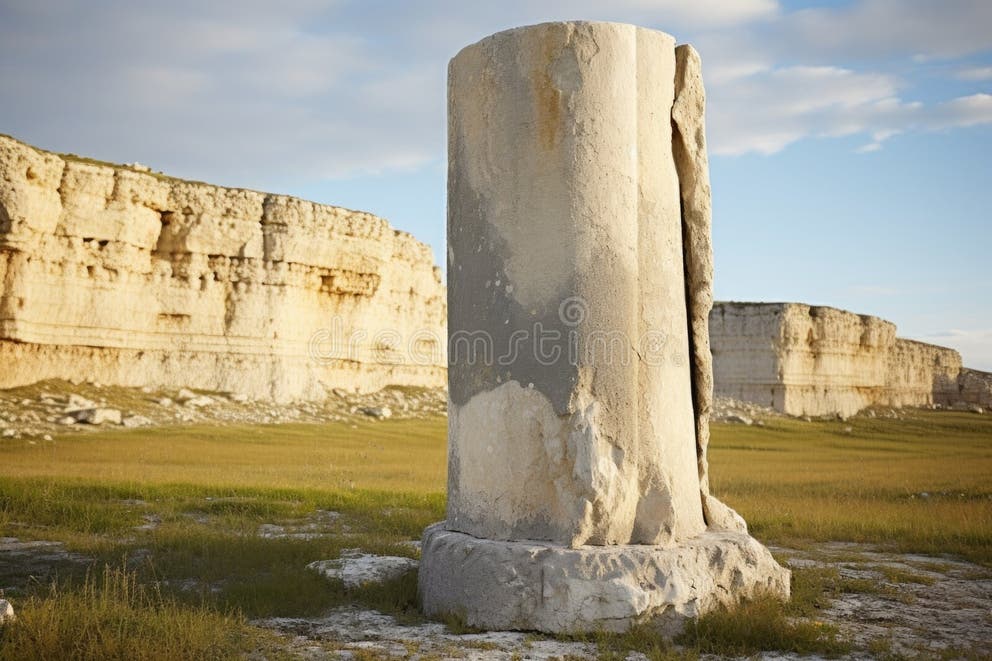 Image of a Limestone Pillar Marking National Territory Stock Image ...