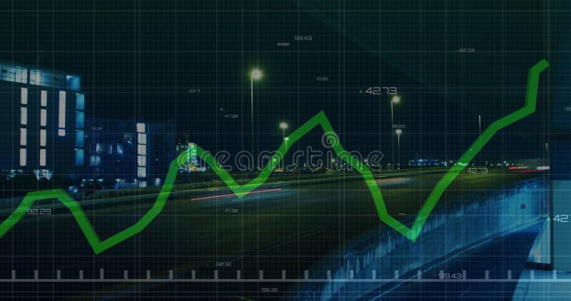 Image of Line Graph with Changing Numbers Over Time-lapse of Vehicles ...