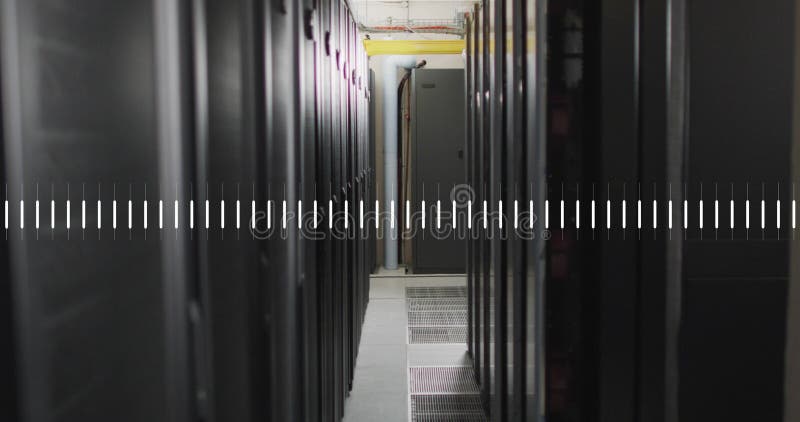 Image of Line Graphs Over Data Server Racks in Server Room Stock Photo ...