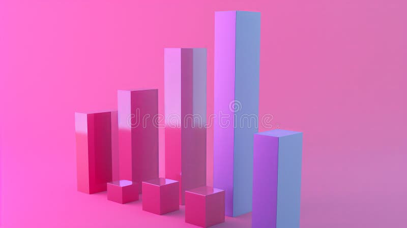 An Image of a Line of Stacked Objects in a Pink, Pink and Blue Color ...