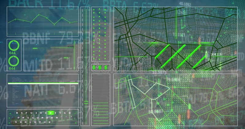 Image of Lines, Graphs, Circles, Navigation Pattern, Trading Board on ...