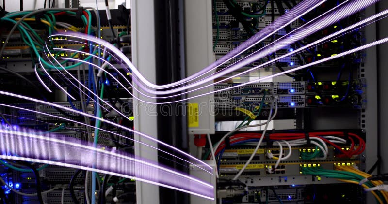 Image of Lines Moving Over Servers Stock Image - Image of innovation ...