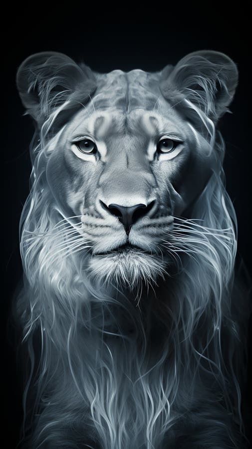 Image of a Lion in X-ray Photography Style. Stock Illustration ...
