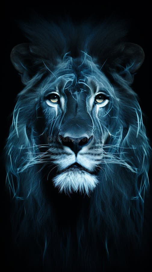 Image of a Lion in X-ray Photography Style. Stock Illustration ...