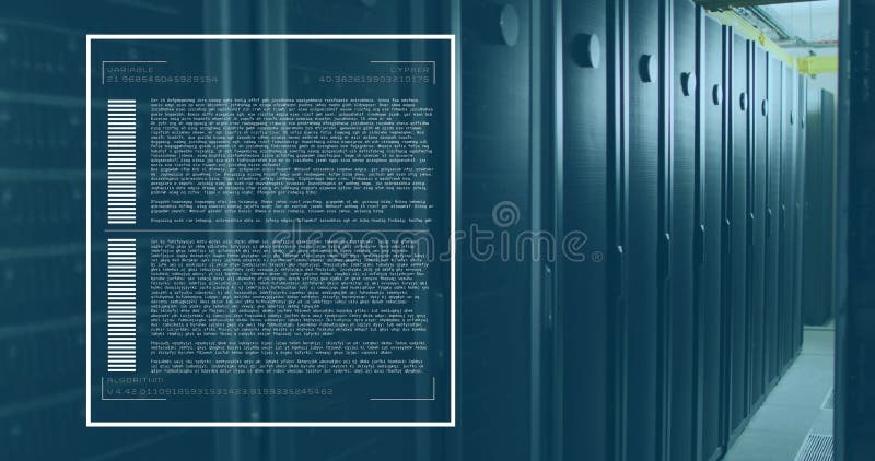 Image of Loading Bars and Computer Language Over Data Server Room Stock ...