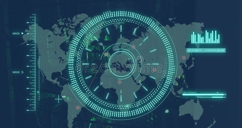 Image of Loading Circles and Bars Over Changing Numbers , Graph and Map ...