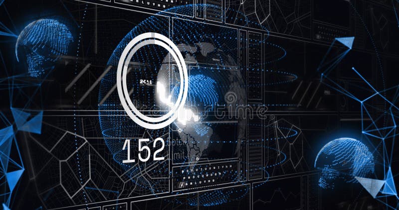 Image of Loading Circles with Changing Numbers Over Connected Dots and ...