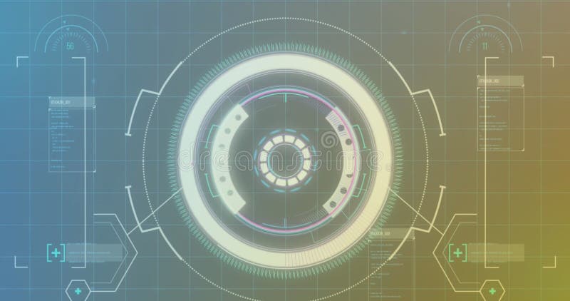 Image of Loading Circles and Computer Language and Abstract Pattern Over Gradient Background ...