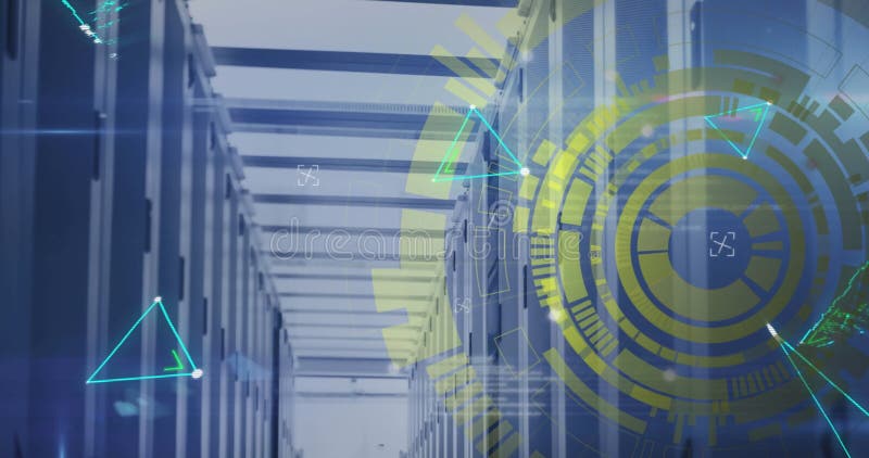 Image of Loading Circles Over Connected Dots Forming Shapes Against ...