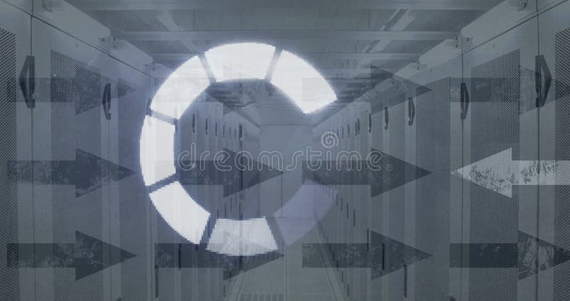 Image of Loading Ring Over Arrows and Server Room Stock Image - Image ...