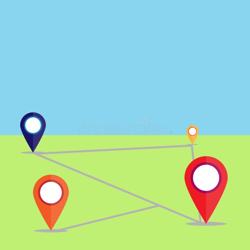 Image of Location Points on the Ground Stock Vector - Illustration of ...