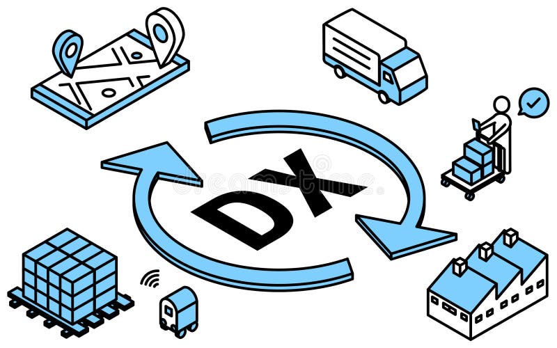 Image of Logistics System and DXingSimple Isometric Illustration Stock ...