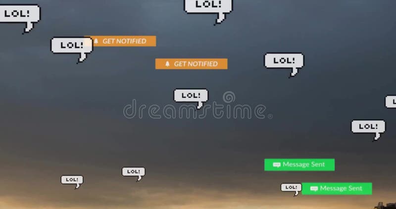 Image of Lol Text Chat Messages and Social Media Notifications on ...