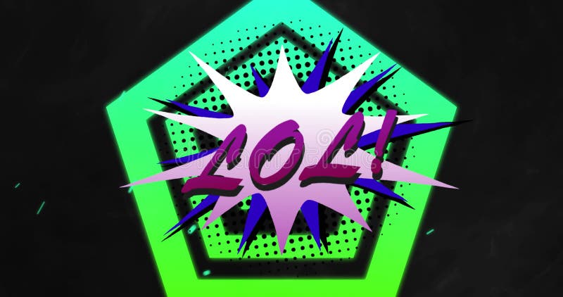 Image of Lol Text Over Green Shapes on Black Background Stock ...