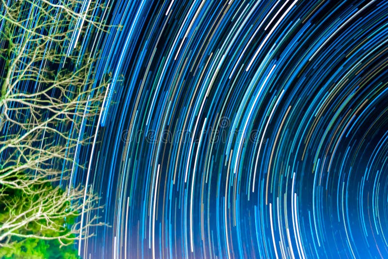 Image of Long Exposure Star Trails. Stock Image - Image of exposure ...