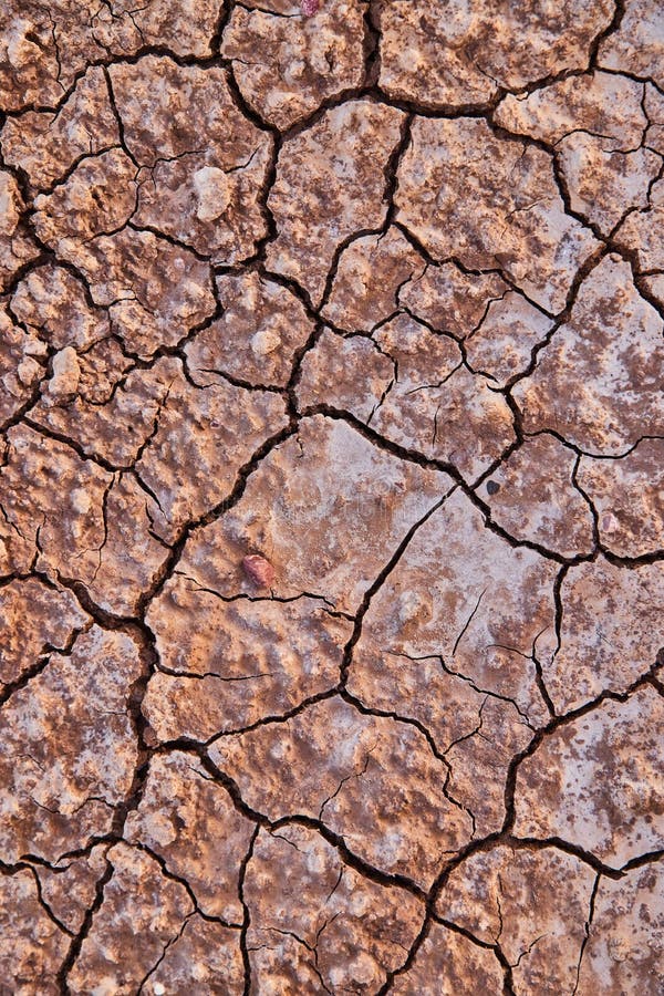 Looking Down on Ground in Desert Covered in Cracks Stock Image - Image ...