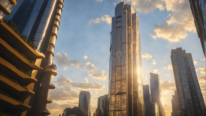 Image of Looking Up Scene the Very Tall Building Skyscraper Stock ...