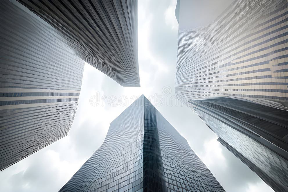 Image of Looking Up Scene the Very Tall Building Skyscraper Stock ...
