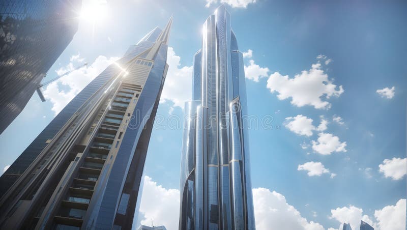 Image of Looking Up Scene the Very Tall Building Skyscraper Stock ...