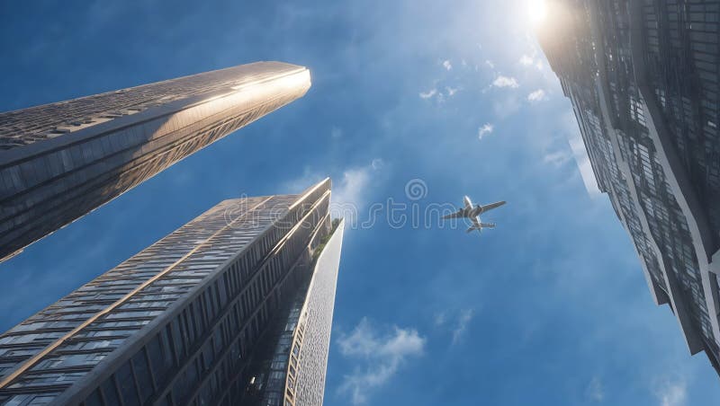 Image of Looking Up Scene the Very Tall Building Skyscraper Stock ...