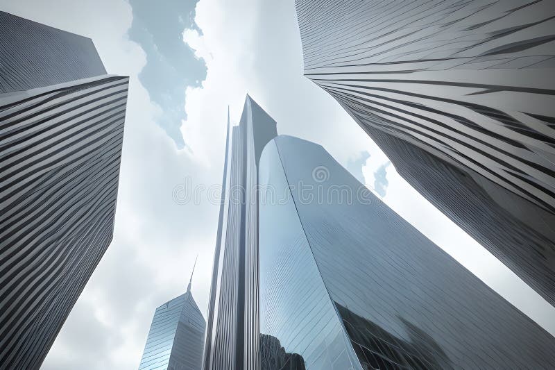 Image of Looking Up Scene the Very Tall Building Skyscraper Stock ...