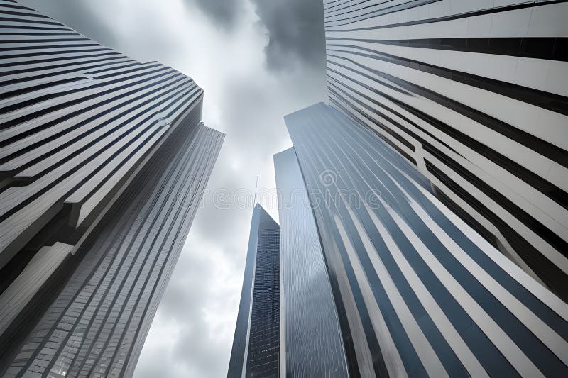 Image of Looking Up Scene the Very Tall Building Skyscraper Stock ...